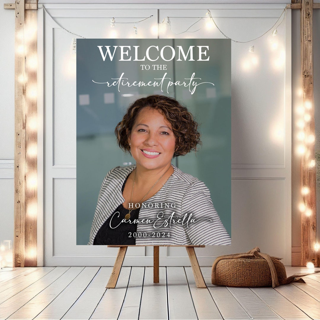 Retirement Welcome Sign Custom Retirement Sign Retirement Party Decor ...