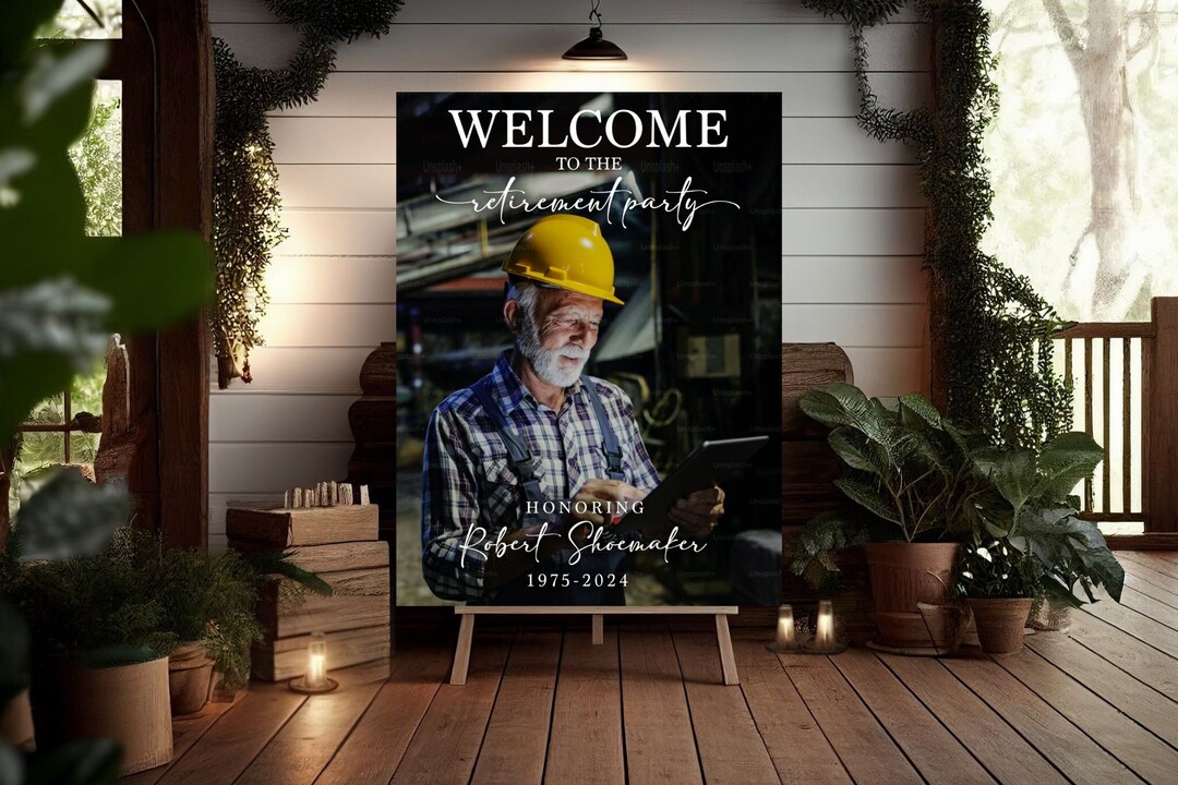 Retirement Welcome Sign Custom Retirement Sign Retirement Party Decor ...