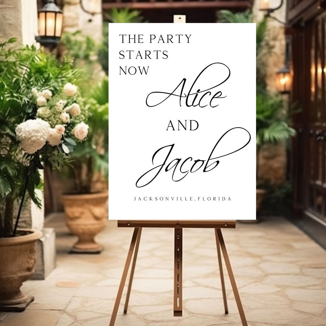 The Party Starts Now Wedding Reception Sign Custom Wedding Ceremony ...