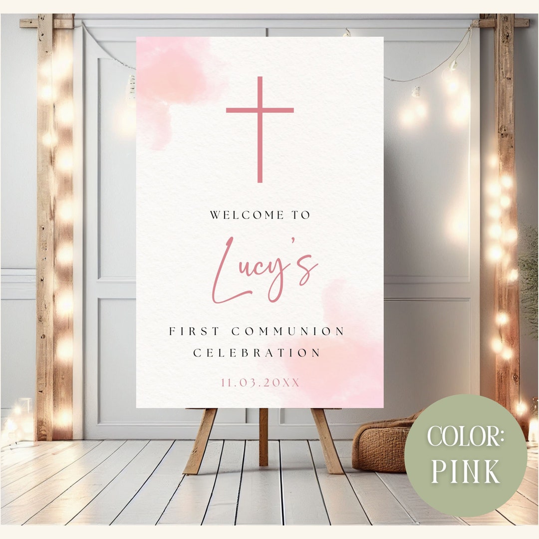 First Communion Welcome Sign Custom First Communion Sign Personalized ...