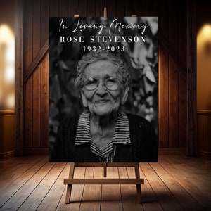 Memorial Service Sign in Loving Memory Memorial Portrait for Funeral ...