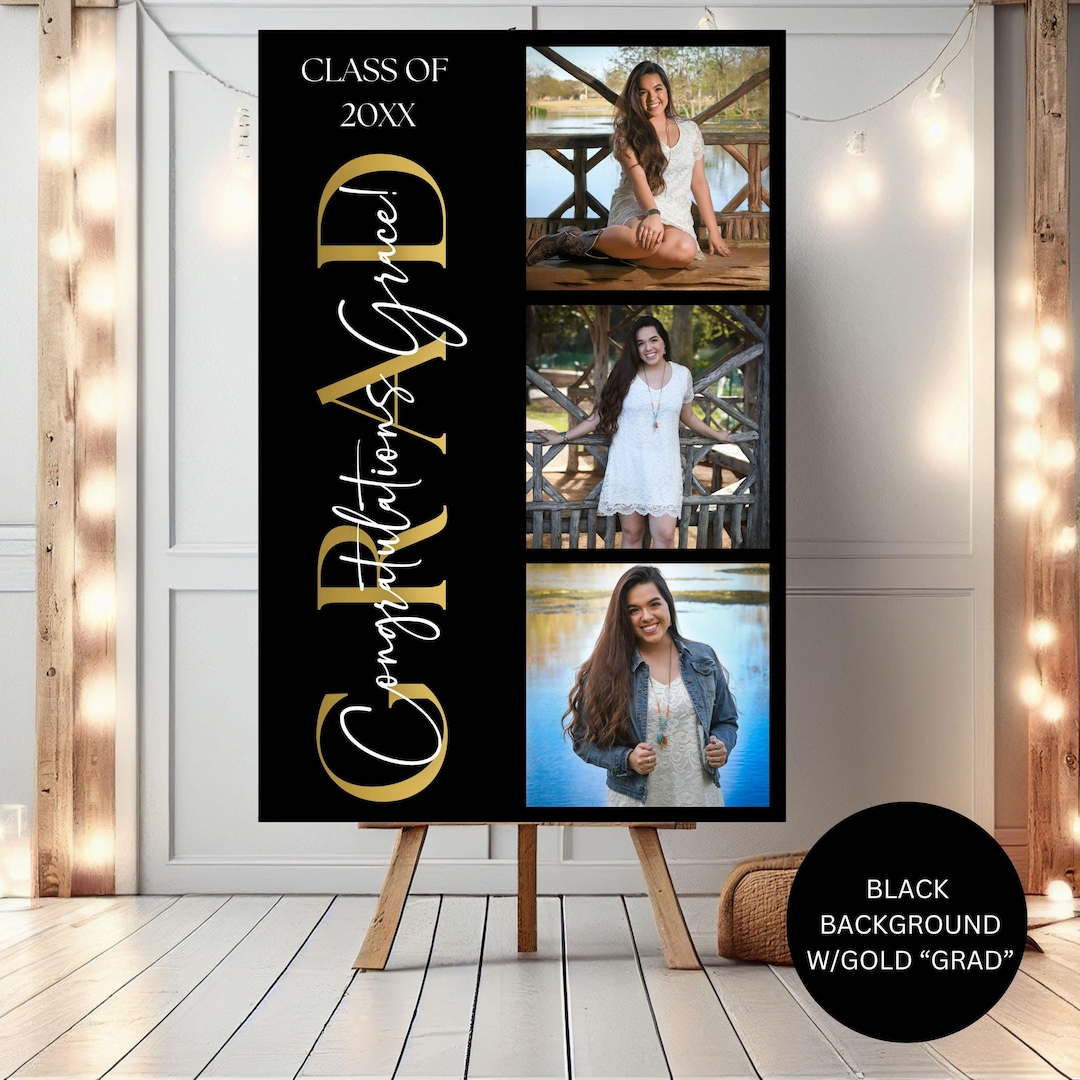 Graduation Photo Welcome Sign Custom Photo Grad Party Sign Personalized ...