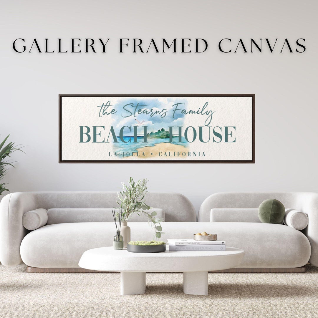 Custom Beach House Sign Personalized Family Name Coastal Decor Nautical ...