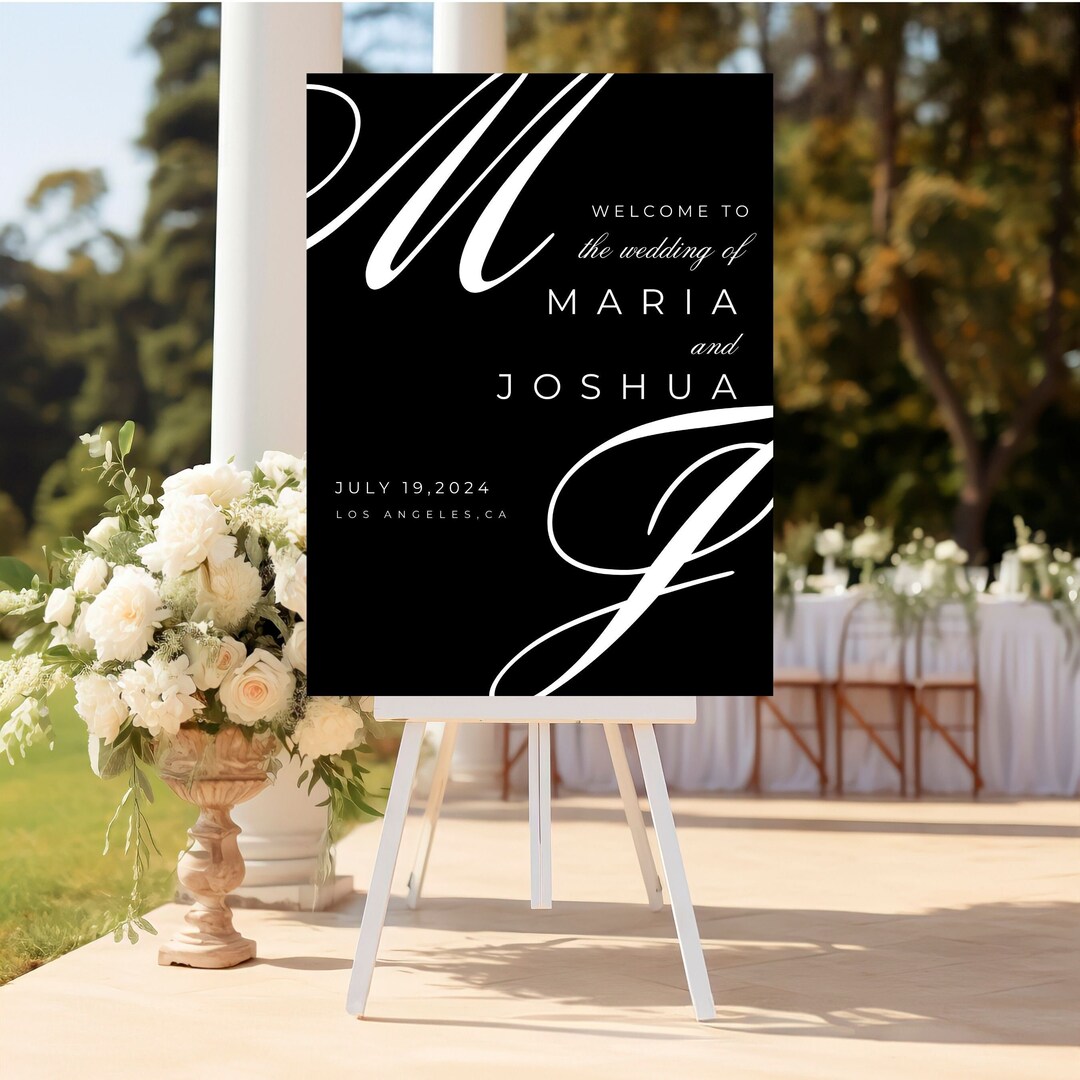 Wedding Welcome Sign Custom Elegant Welcome Sign for Wedding ...