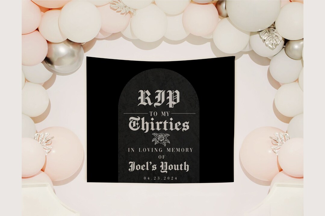 RIP 30s Birthday Backdrop Welcome Party Tapestry 40th Birthday Party ...