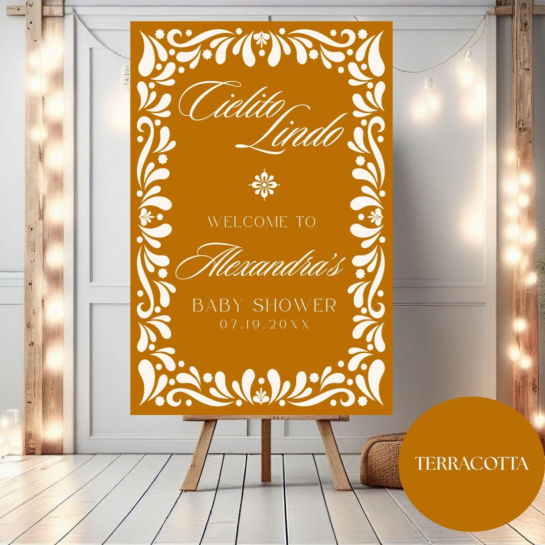 Cielito Lindo Baby Shower Welcome Sign Cielito Lindo Shower Sign Baby ...