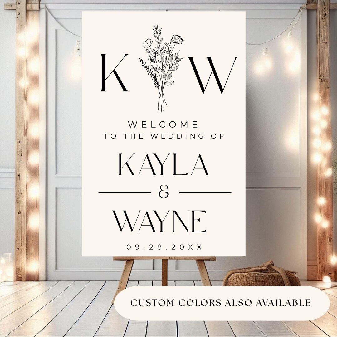 Custom Wedding Welcome Sign Wedding Entrance Party Sign Personalized ...