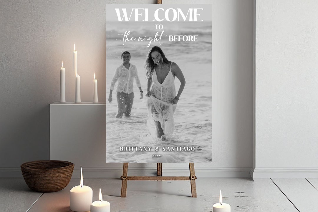Rehearsal Dinner Welcome Sign Custom Photo Welcome Sign Wedding ...