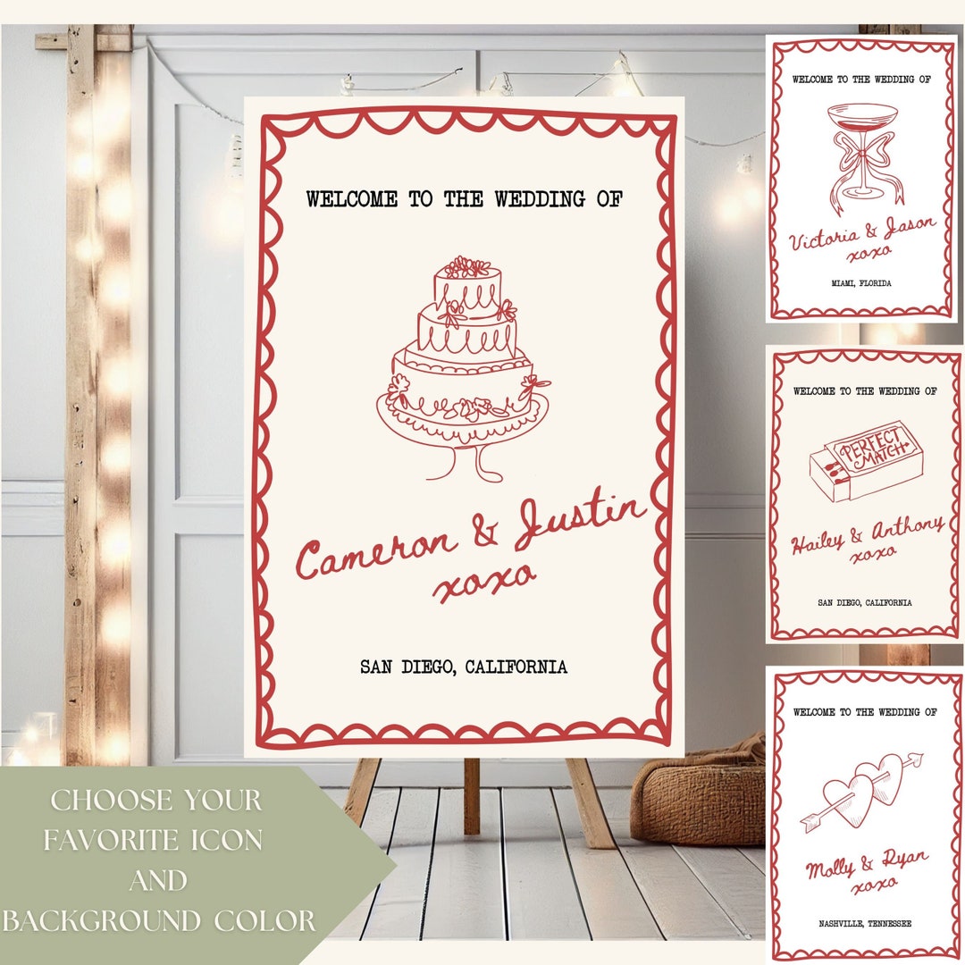 Wedding Welcome Party Sign Wedding Vintage Custom Welcome Sign ...