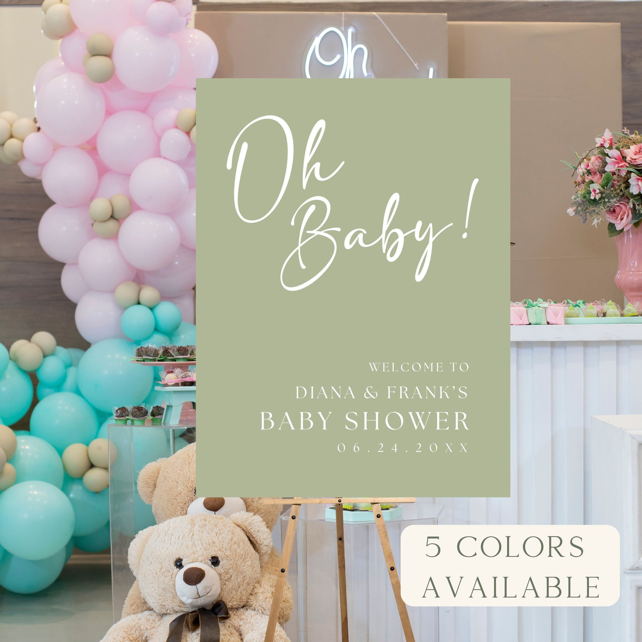 Baby Shower Welcome Sign Oh Baby Custom Baby Shower Sign Gender Neutral ...
