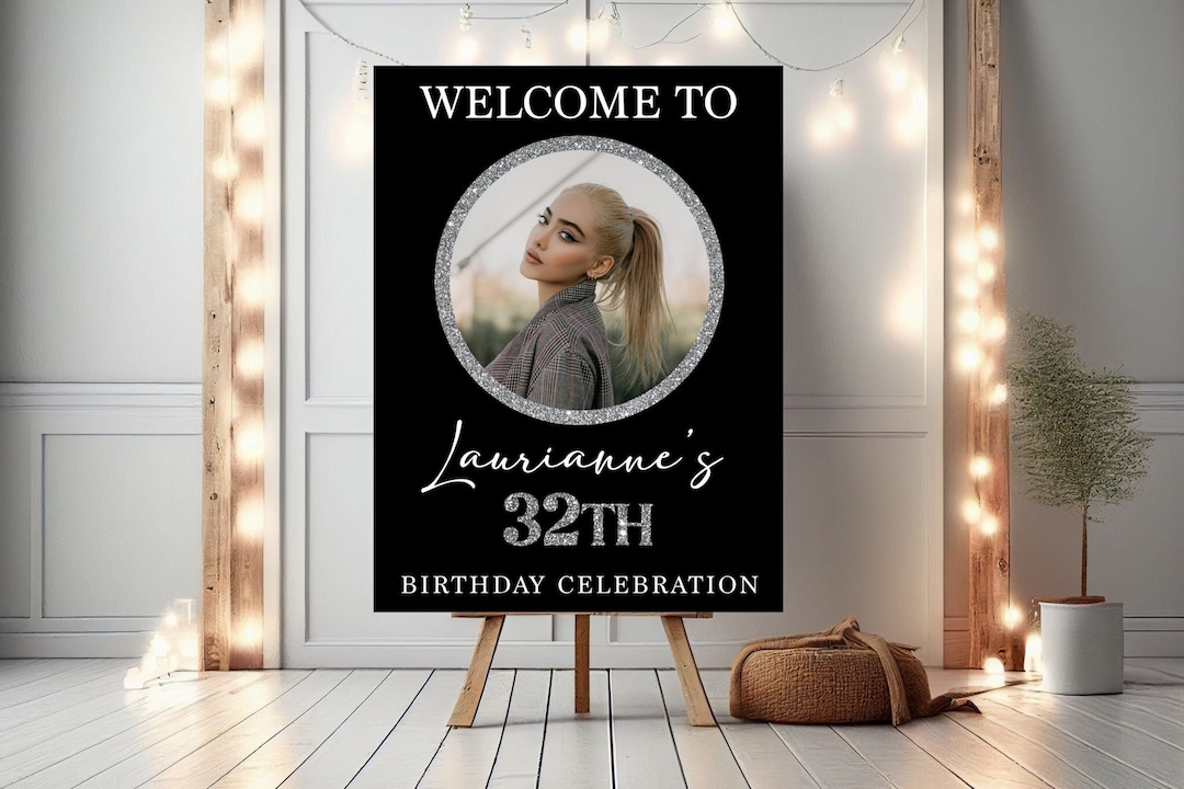 Birthday Photo Welcome Sign Custom Birthday Celebration Sign Birthday ...