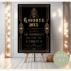 Goodbye 2024 New Years Eve Party Welcome Sign New Years Party Sign New ...
