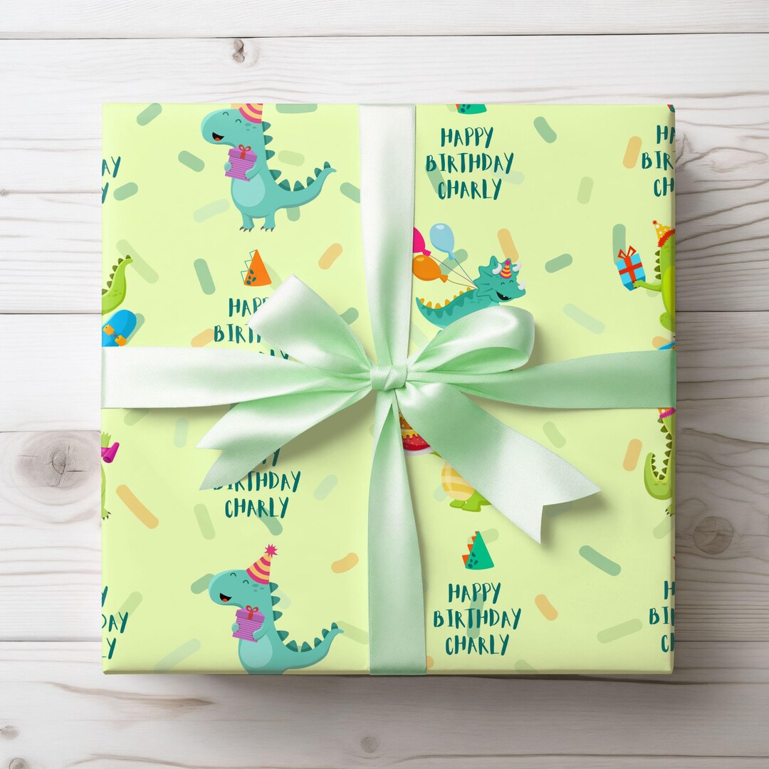 Kids Personalized Birthday Wrapping Paper Custom Birthday Gift Wrap ...