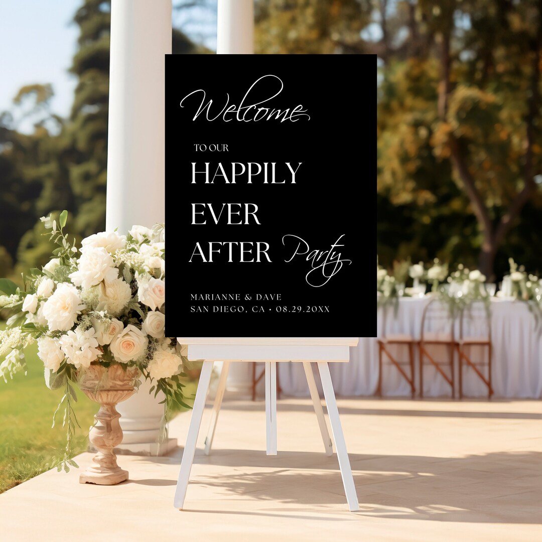 Welcome to Our Happily Ever After Wedding Sign Custom Wedding Ceremony ...