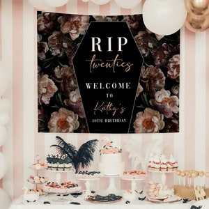 RIP 20s Birthday Backdrop Welcome Party Tapestry 30th Birthday Party ...