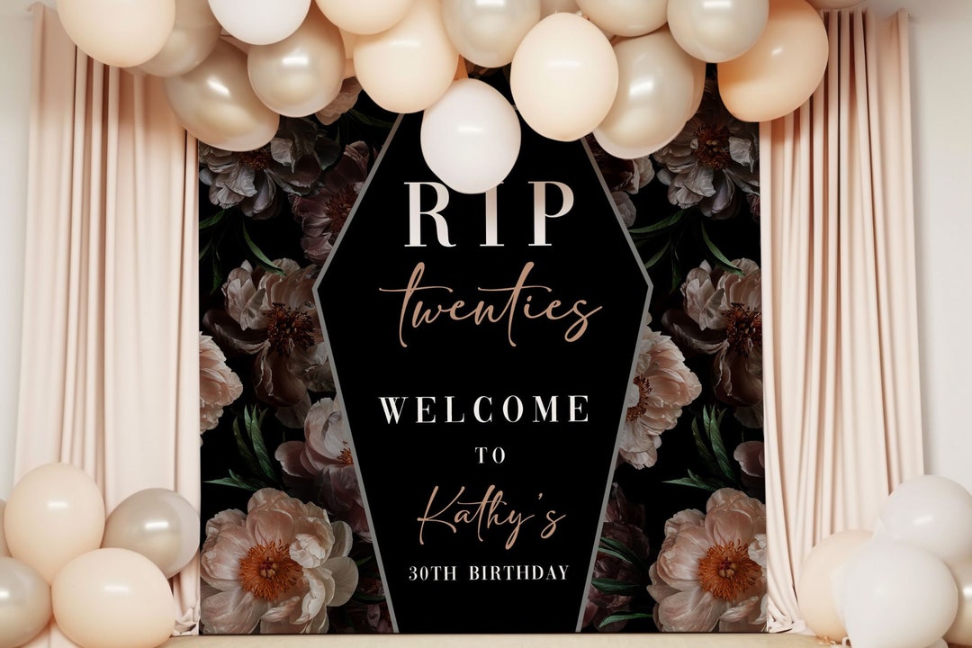RIP 20s Birthday Backdrop Welcome Party Tapestry 30th Birthday Party ...