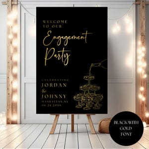 Engagement Party Welcome Sign Custom Engagement Entrance Party Sign ...