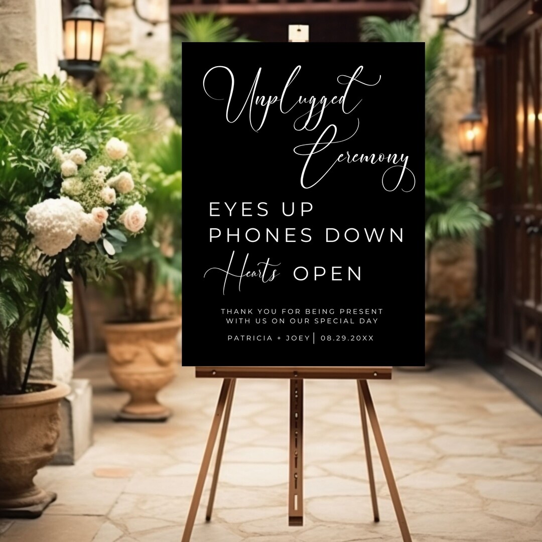 Unplugged Wedding Ceremony Sign Custom Wedding Ceremony Welcome Sign ...