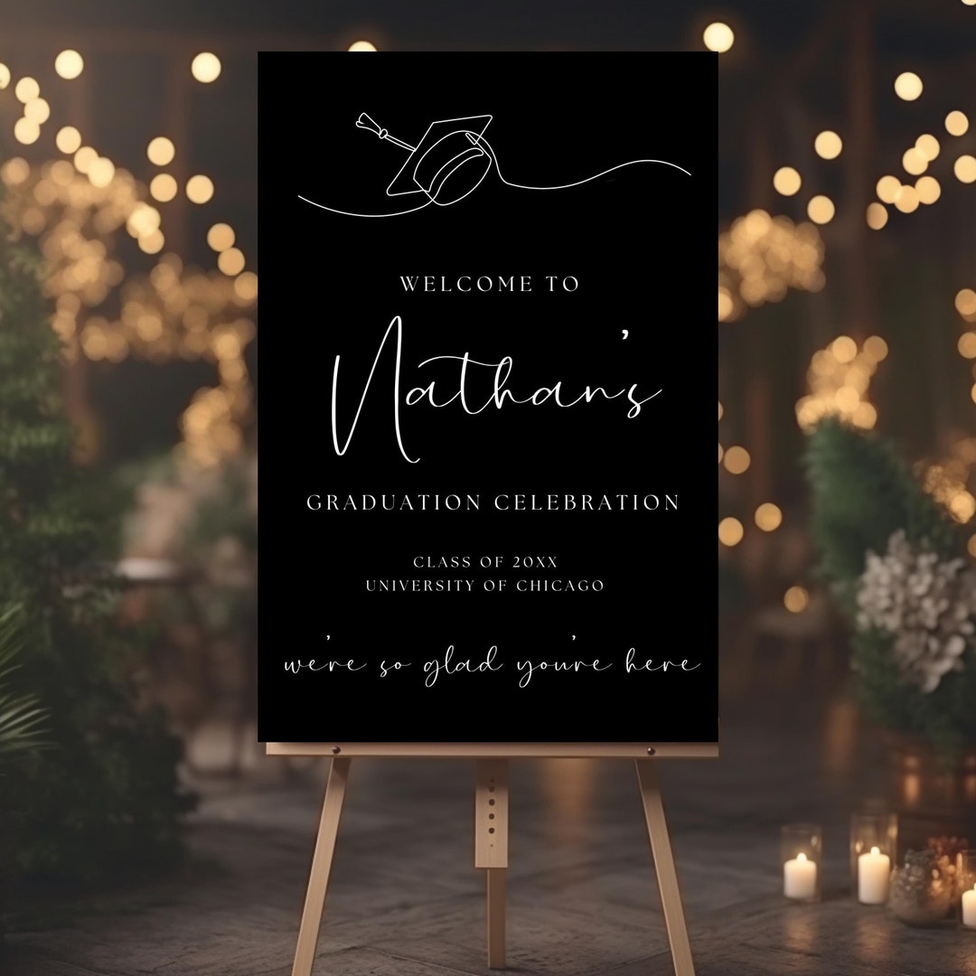 Graduation Party Welcome Sign Custom Grad Party Sign Personalized ...
