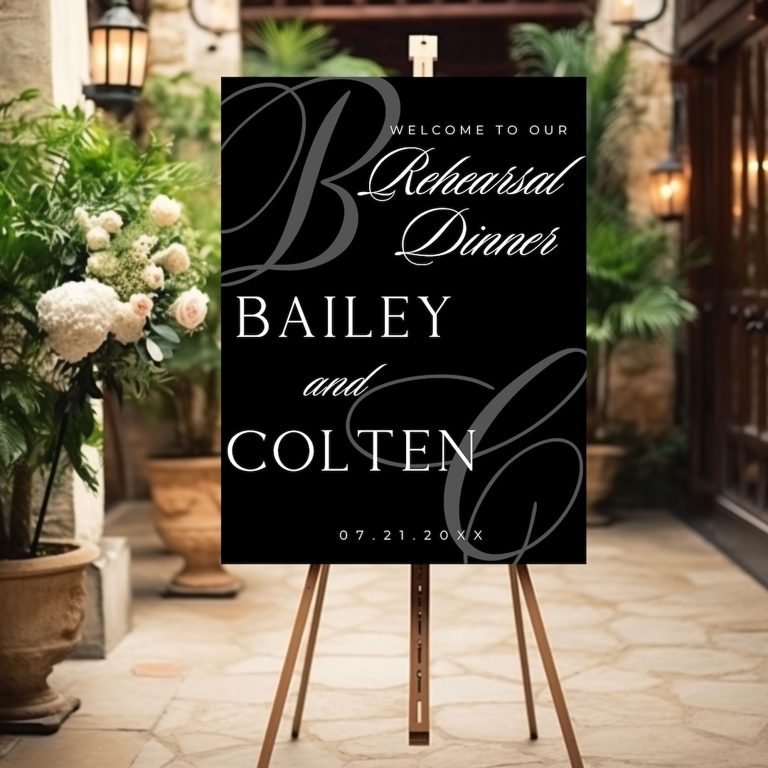 Custom Welcome Sign Rehearsal Dinner Night Before Welcome Sign Custom ...