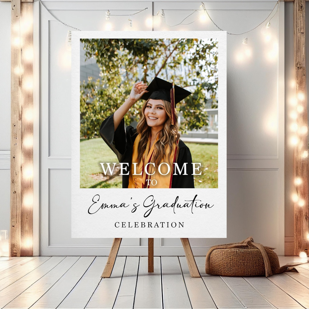 Graduation Party Welcome Sign Custom Photo Grad Party Sign Personalized ...