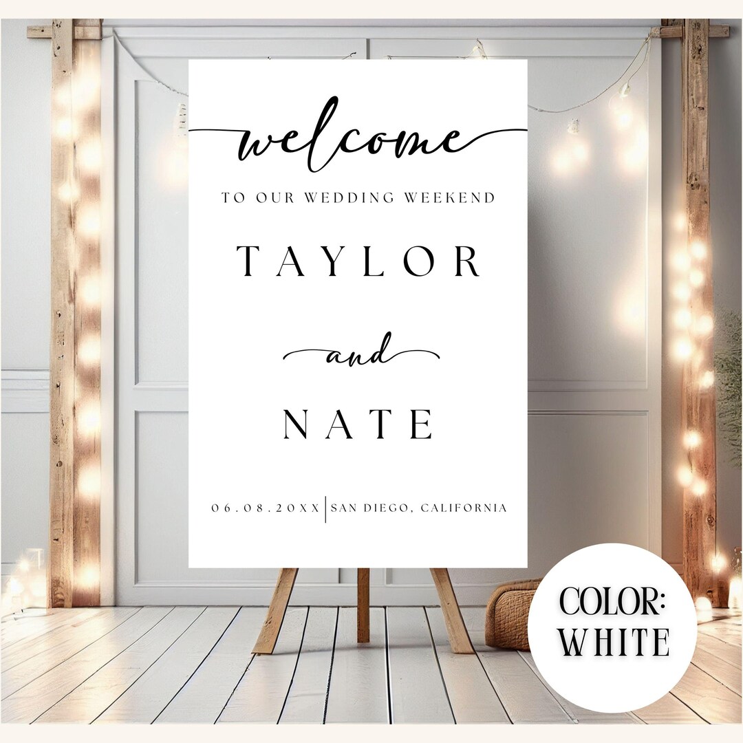 Wedding Welcome Party Sign Wedding Weekend Custom Welcome Sign Elegant ...
