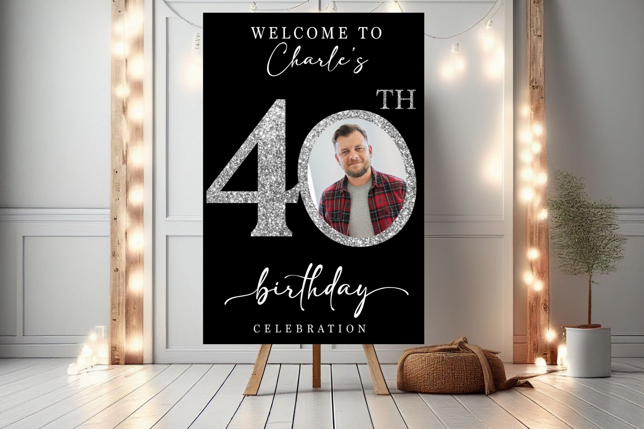 Custom 40th Birthday Party Welcome Sign 40th Birthday Celebration 40th ...