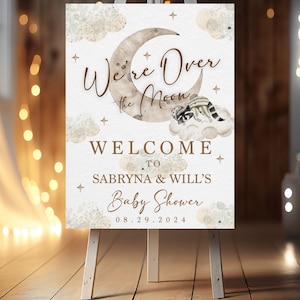 Baby Shower Welcome Sign Over the Moon Theme Custombaby Shower Welcome ...