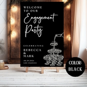 Engagement Party Welcome Sign Custom Engagement Entrance Party Sign ...