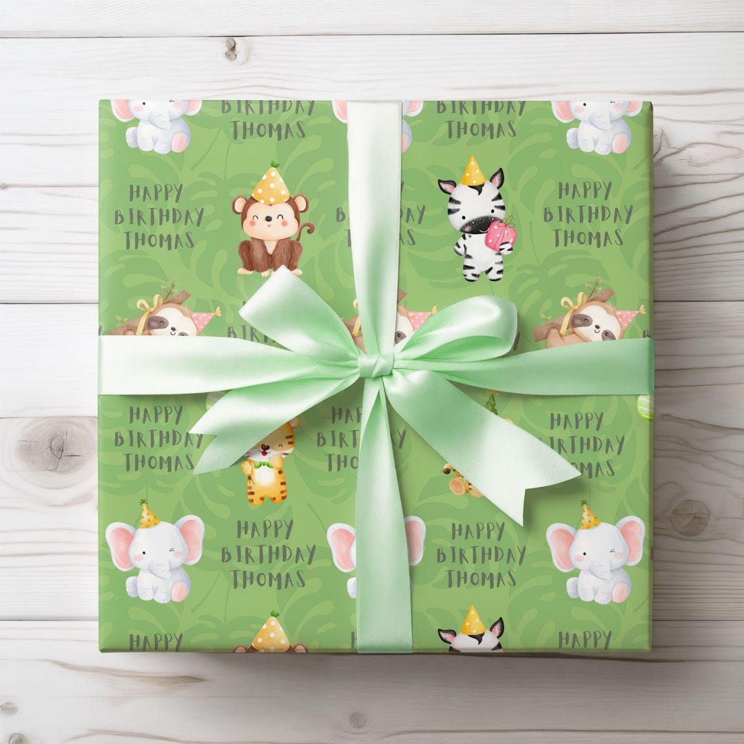 Toddler Birthday Gift Wrapping Paper Custom Birthday Gift Wrap With ...