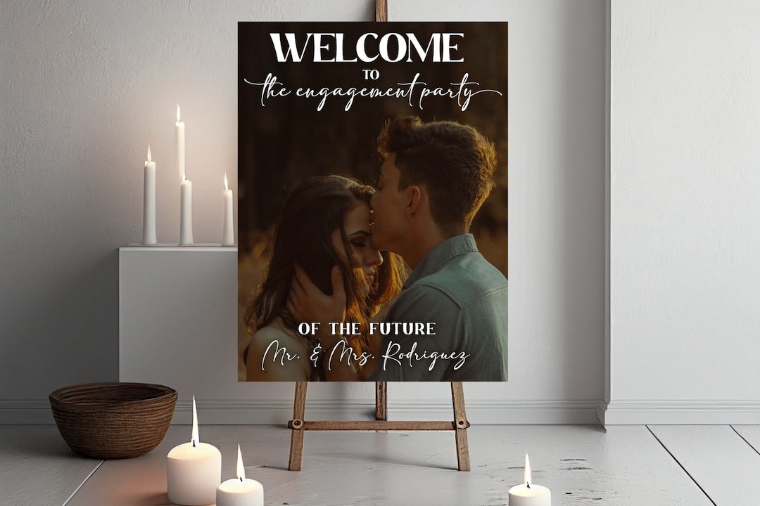 Engagement Party Future Mr and Mrs Welcome Sign Custom Photo Welcome ...