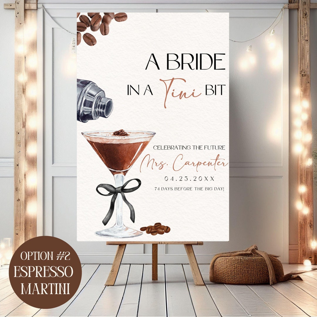 Bridal Shower Welcome Sign Bride in a Tini Bit Custom Bridal Shower ...