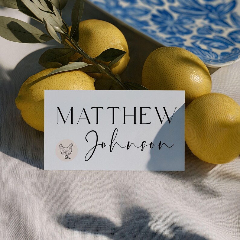 Custom Printable Place Cards | Wedding Table Decor (instant Download ...
