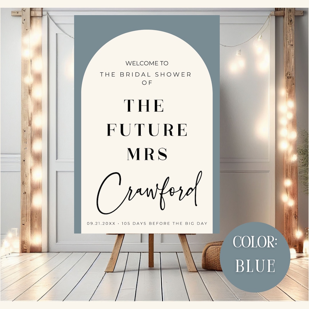 Custom Bridal Shower Sign Future Mrs Bridal Shower Personalized Welcome ...