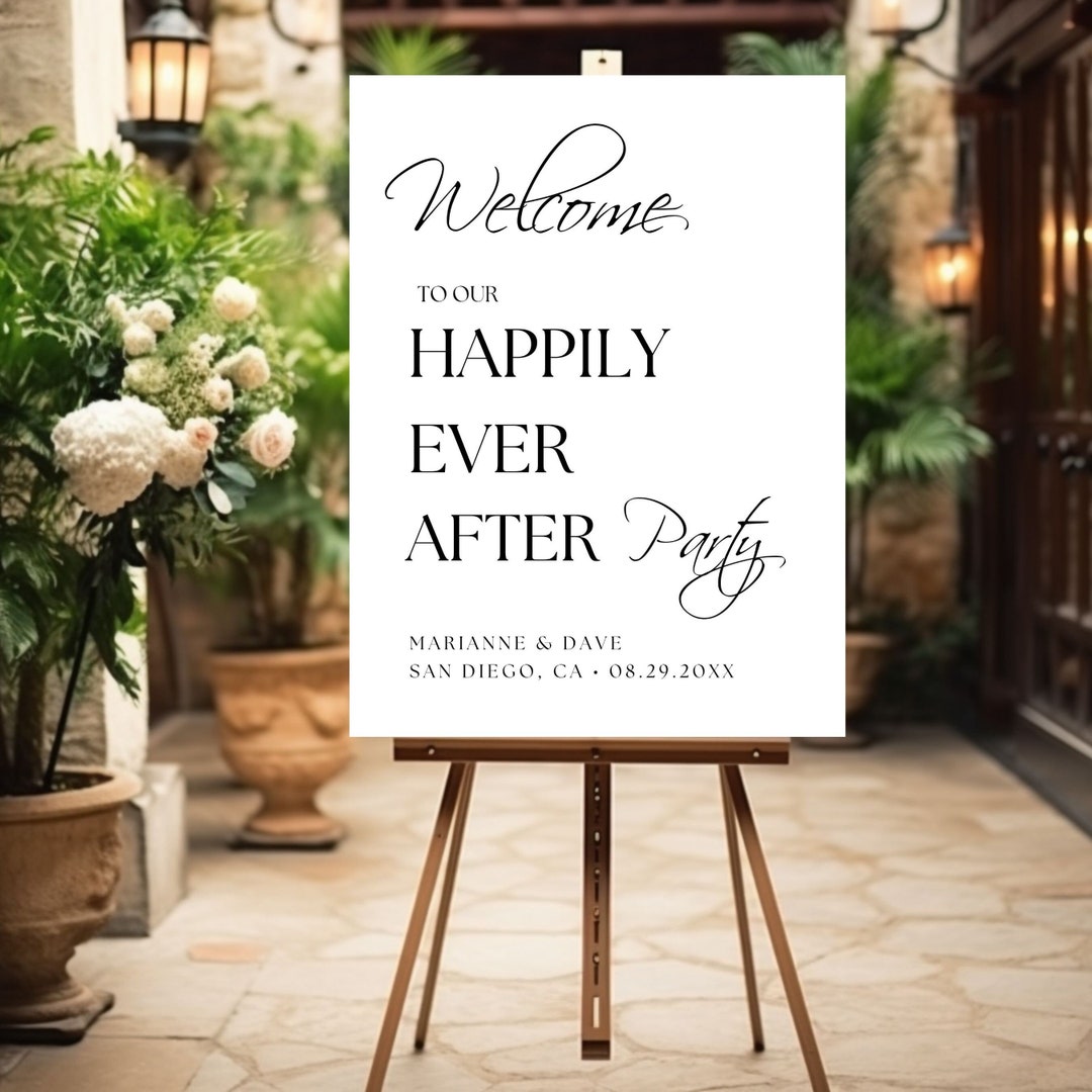 Wedding Sign Welcome to Our Happily Ever After Custom Wedding Ceremony ...
