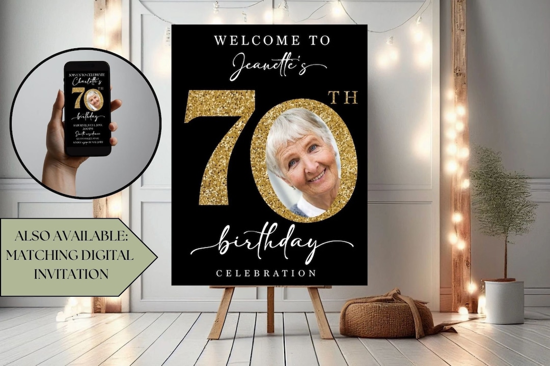 70th Birthday Party Custom Welcome Sign 70th Birthday Celebration 70th ...