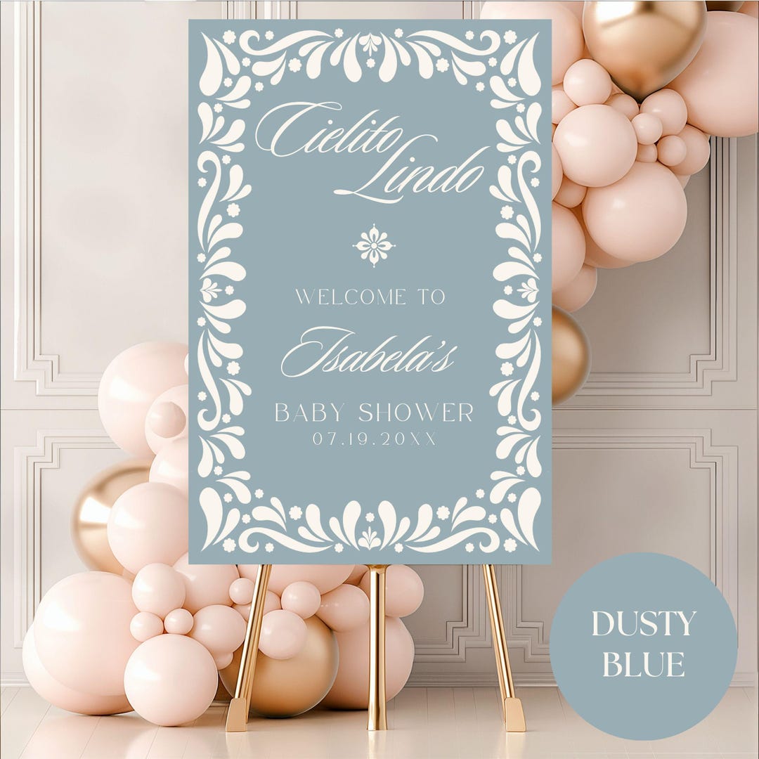 Cielito Lindo Boy Baby Shower Welcome Sign Cielito Lindo Shower Sign ...