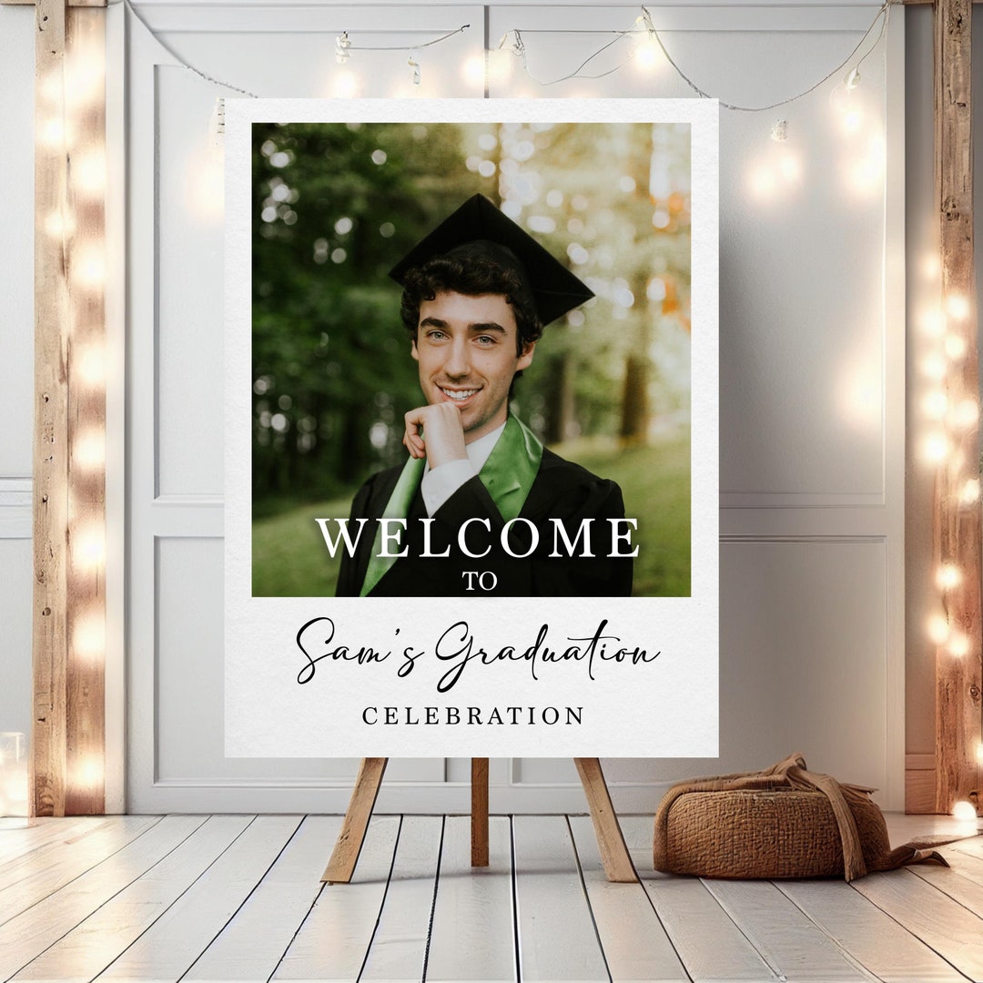 High School Graduation Party Custom Welcome Sign Photo Grad Party Sign ...