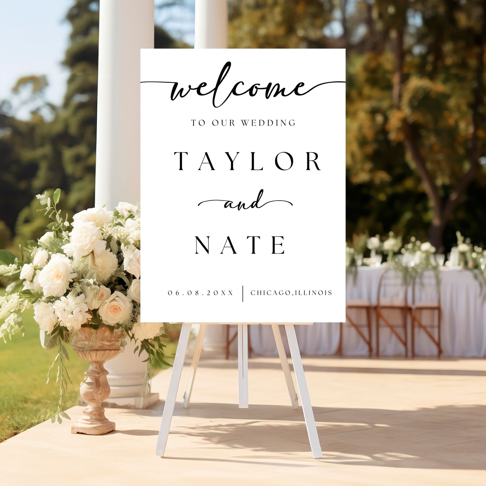 Elegant Wedding Welcome Sign Custom Personalized Welcome Sign for ...
