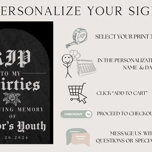 Rest in Peace 30s Birthday Sign RIP 30s Party Welcome Sign in Loving ...