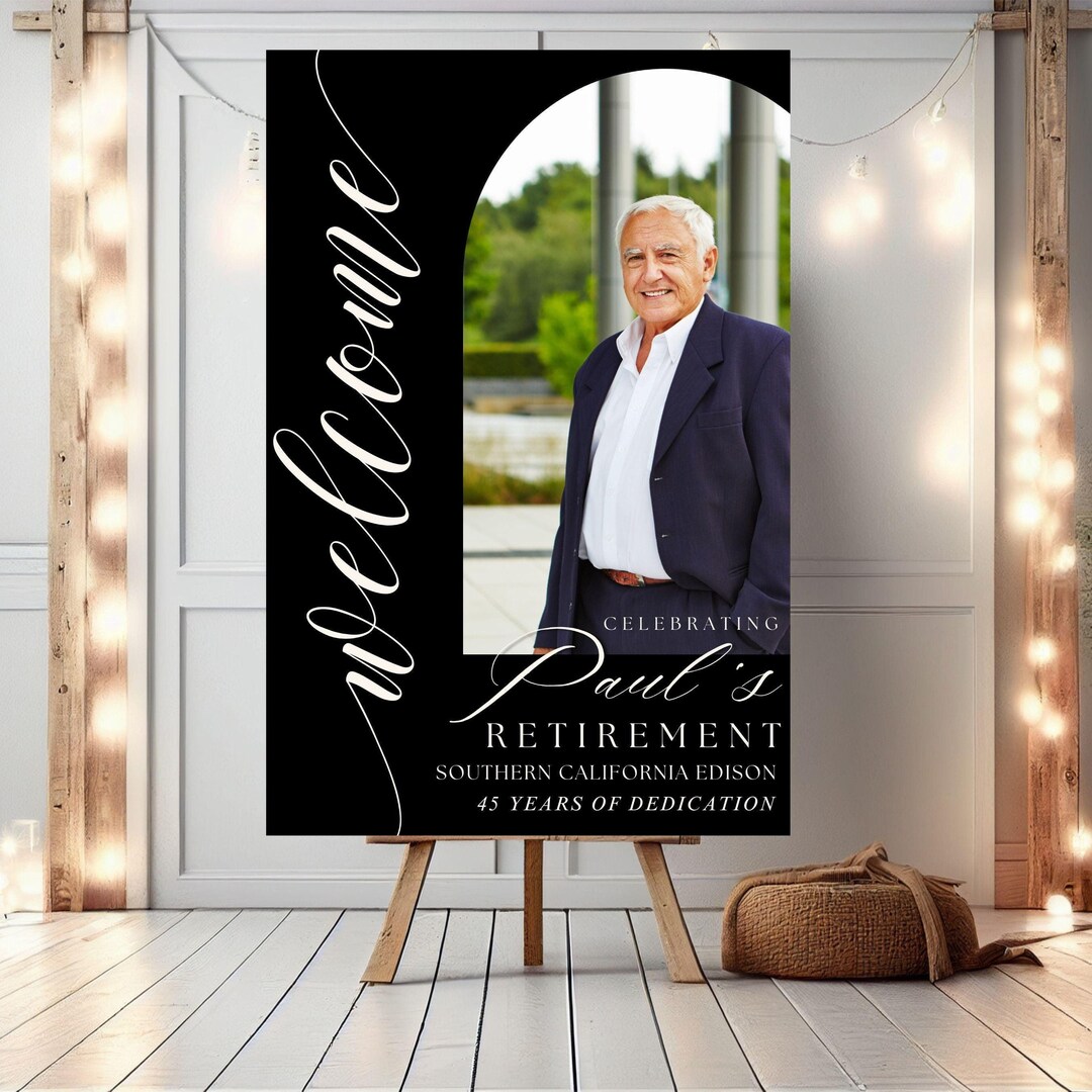 Retirement Welcome Sign Custom Retirement Sign Retirement Party Decor ...