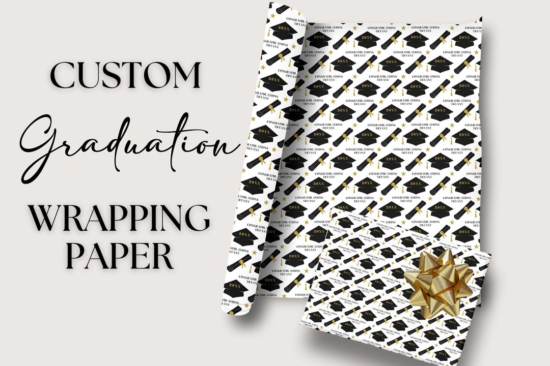 Custom Graduation Gift Wrapping Paper Graduation Celebration Gift Wrap ...