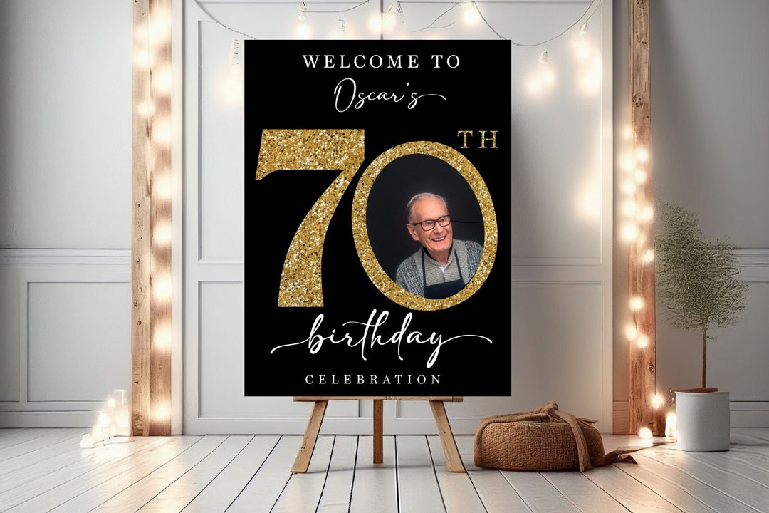70th Birthday Party Custom Welcome Sign 70th Birthday Celebration 70th ...