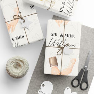 Wedding Gift Wrapping Paper Personalized Bridal Shower Gift Wrap ...
