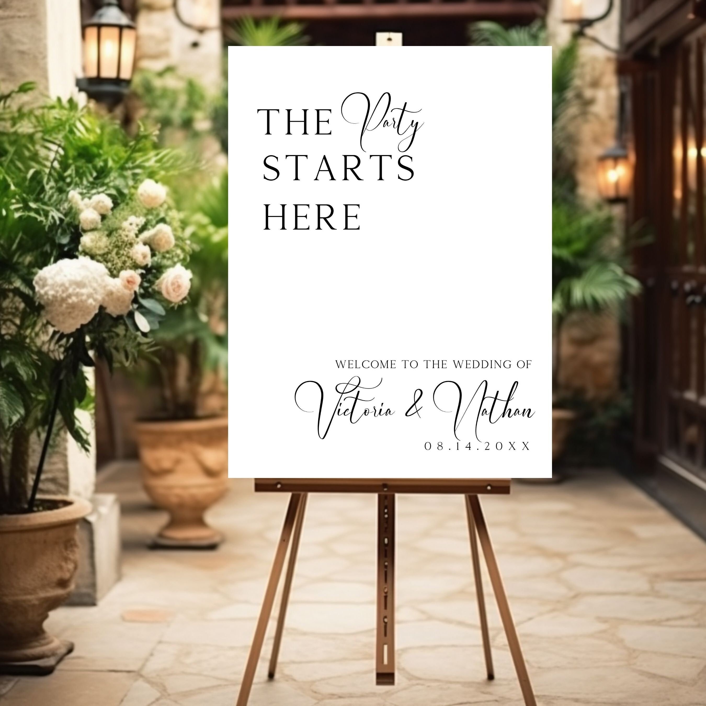 The Party Starts Here Wedding Reception Sign Custom Wedding Ceremony ...