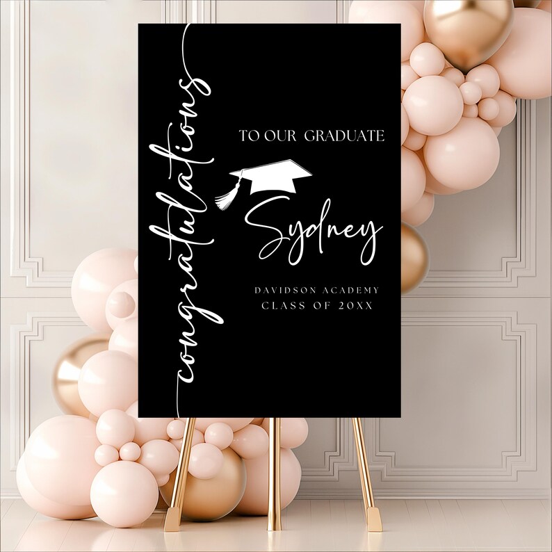 Graduation Welcome Party Sign Custom Grad Party Sign Personalized ...