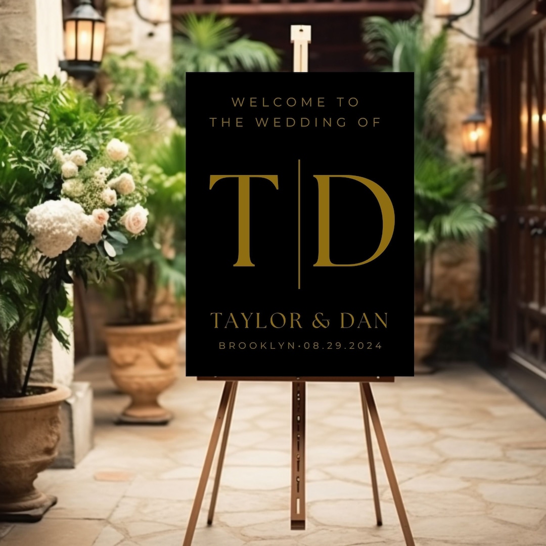 Elegant Wedding Welcome Sign Custom Minimalist Welcome Sign for Wedding ...