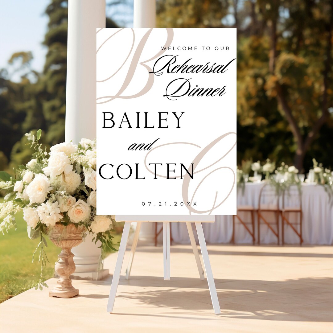 Rehearsal Dinner Custom Welcome Sign Night Before Welcome Sign Custom ...