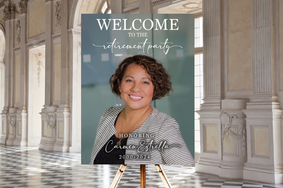 Retirement Party Welcome Sign Custom Retirement Photo Sign Retirement ...
