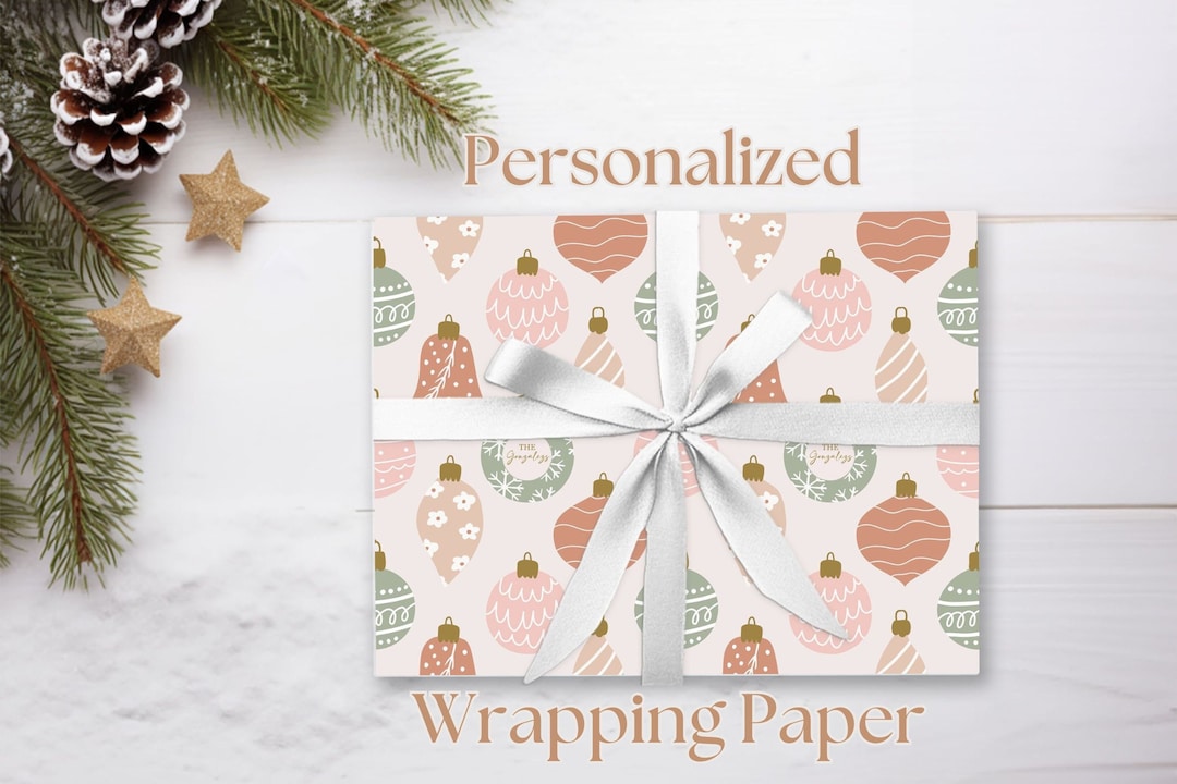 Personalized Christmas Wrapping Paper Pastel Christmas Gift Wrapping ...
